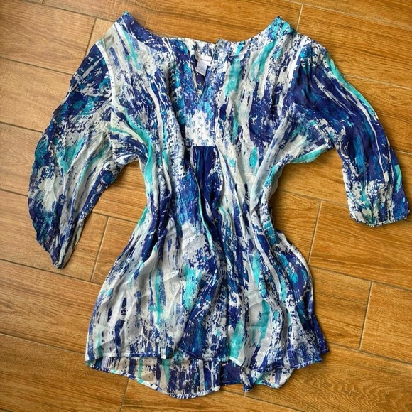 Soft Surroundings | Tops | Soft Surroundings 0 Silk Flowy Boho Beaded ...